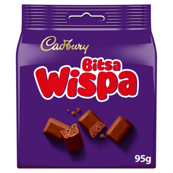 Cadbury Bitsa Wispa Chocolate Bag 85g (10 Pack)
