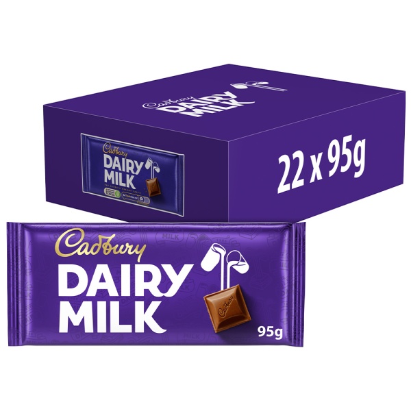 Cadbury Dairy Milk Chocolate Tablet 95g (22 Pack)