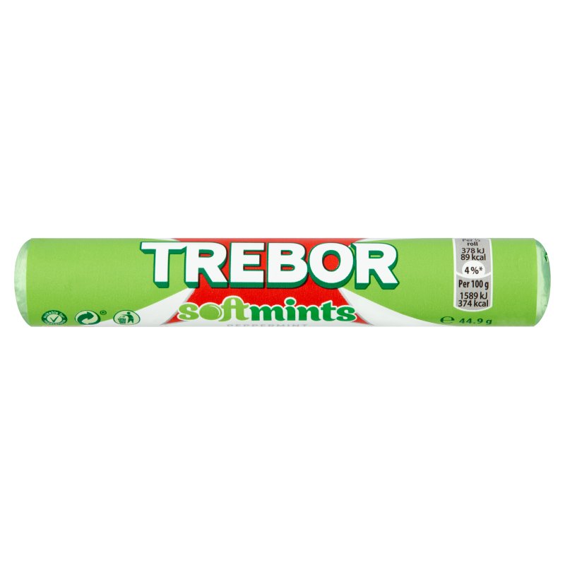 Trebor Softmints Peppermint Mints Roll 44.9g (40 Pack)