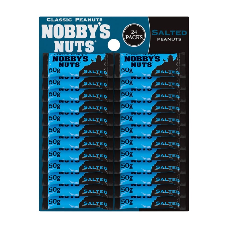 Nobby'S Nuts Classic Salted Peanuts 50G Carded (24 Pack)