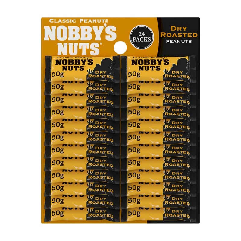 Nobby'S Nuts Classic Dry Roasted Peanuts 50G Carded (24 Pack)