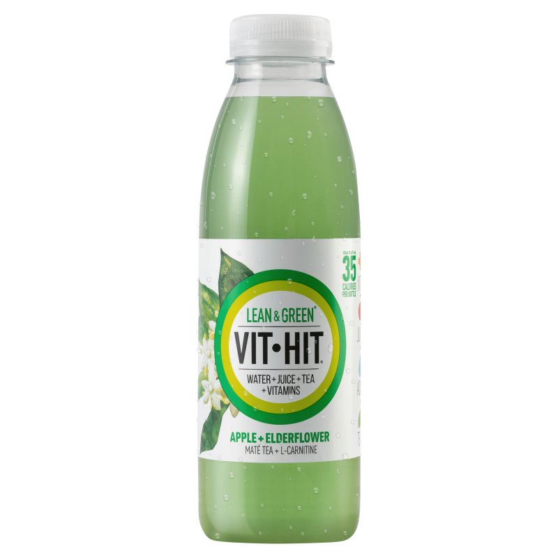 Vit Hit Lean & Green Apple & Elderflower 500Ml (12 Pack)