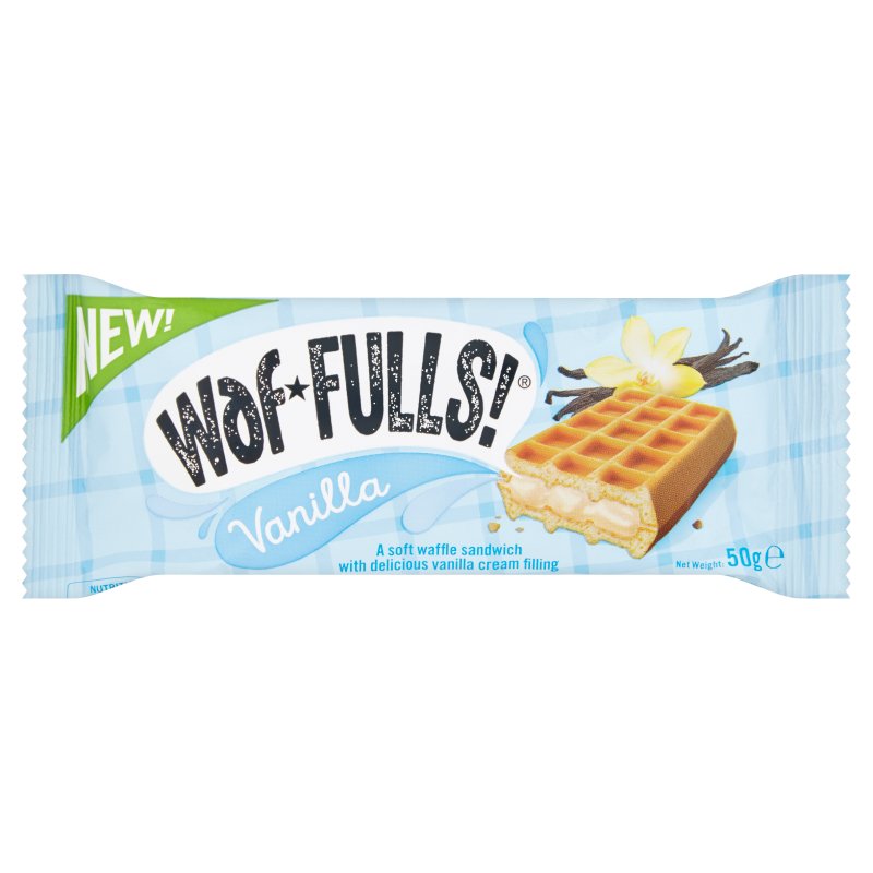 Waf*Fulls! Vanilla Cream Waffle Sandwich 50G (48 Pack)
