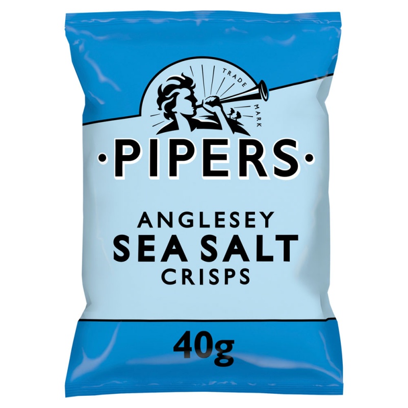 Pipers Anglesey Sea Salt Crisps 40G (24 Pack)